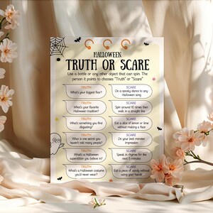 Truth or Scare Halloween Game, Printable & Editable Game, Fun Party ...