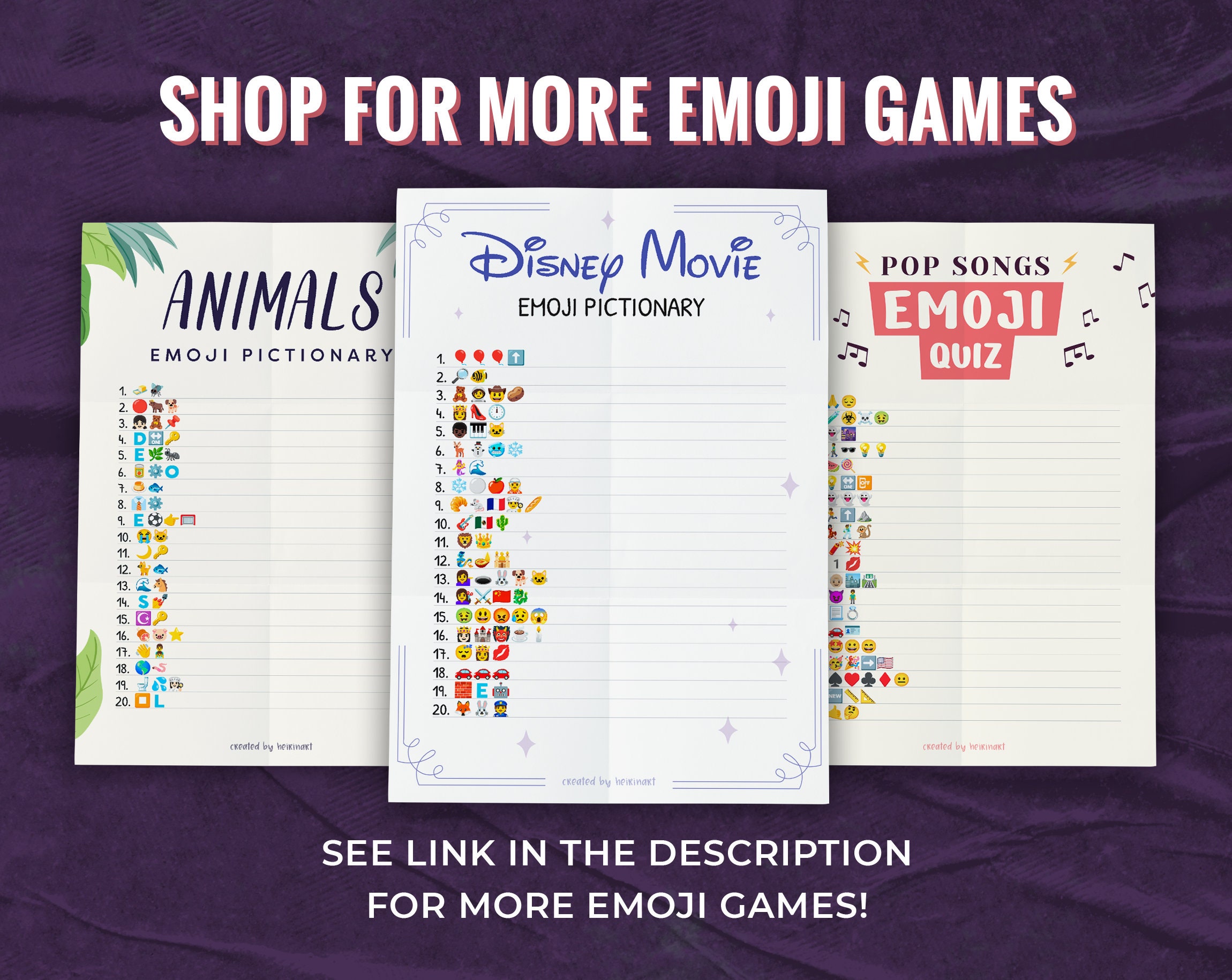 Candy Bar Emoji Pictionary, Party Game for Kids and Adults, Printable ...