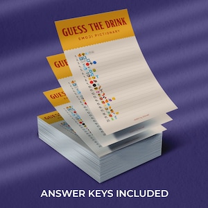 Guess the Drink Emoji Pictionary, Shower Games, Printable Party Games ...