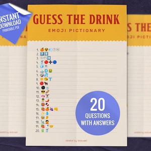 Guess the Drink Emoji Pictionary, Shower Games, Printable Party Games ...