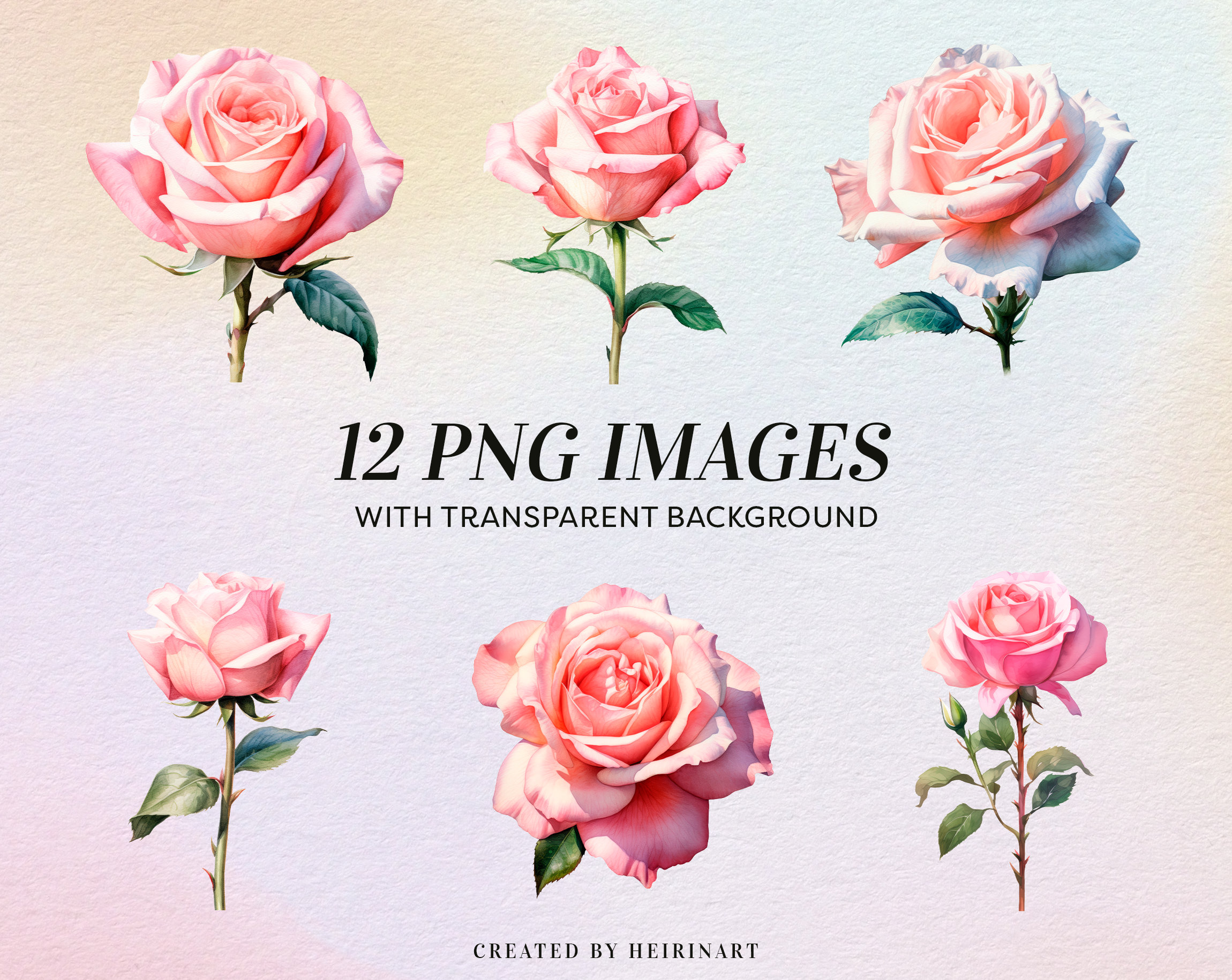 Watercolor Pink Rose Clipart - Watercolor Flowers PNG - Commercial Use ...