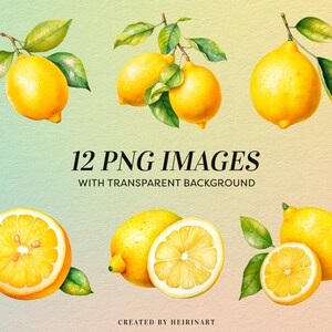 Watercolor Lemons Clipart - Watercolor Fruits PNG - Commercial Use ...