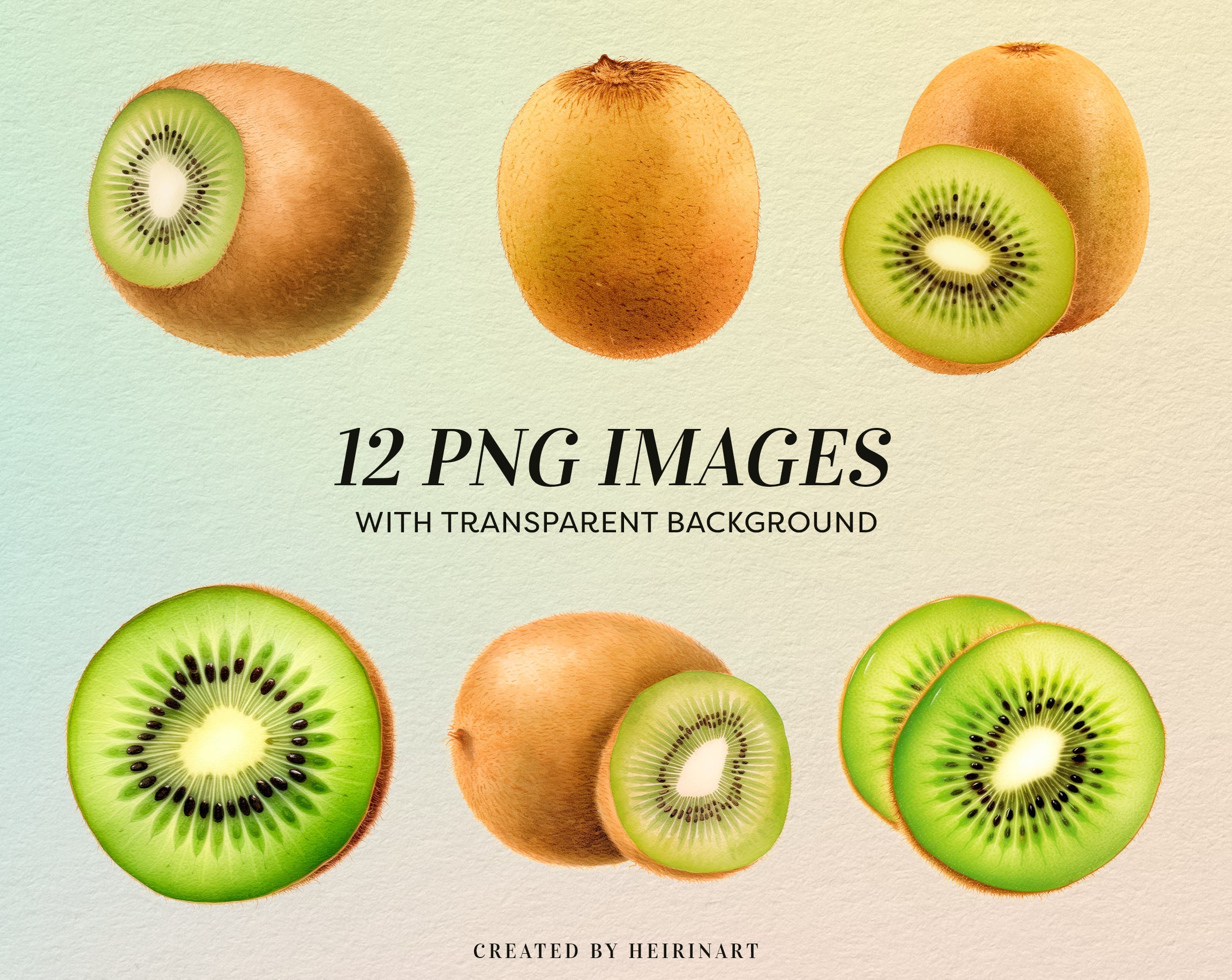 Watercolor Kiwi Clipart - Watercolor Fruits PNG - Commercial Use ...