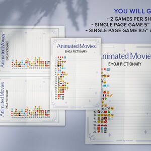 Animated Movies Emoji Pictionary, Printable Party Games, Fun Family ...