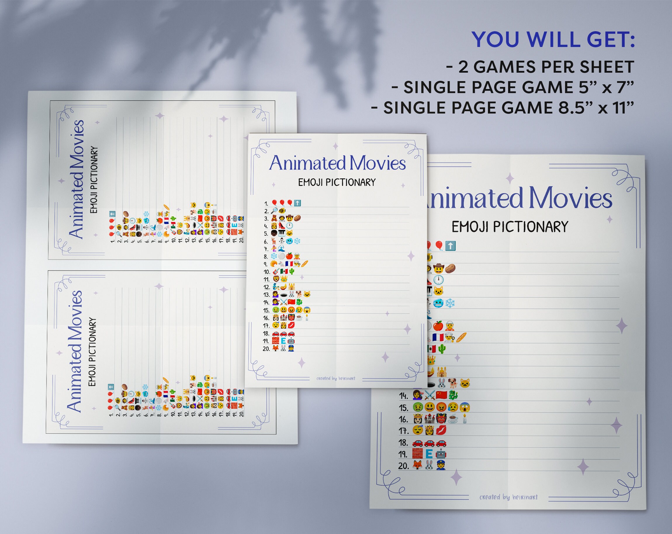 Animated Movies Emoji Pictionary, Printable Party Games, Fun Family ...