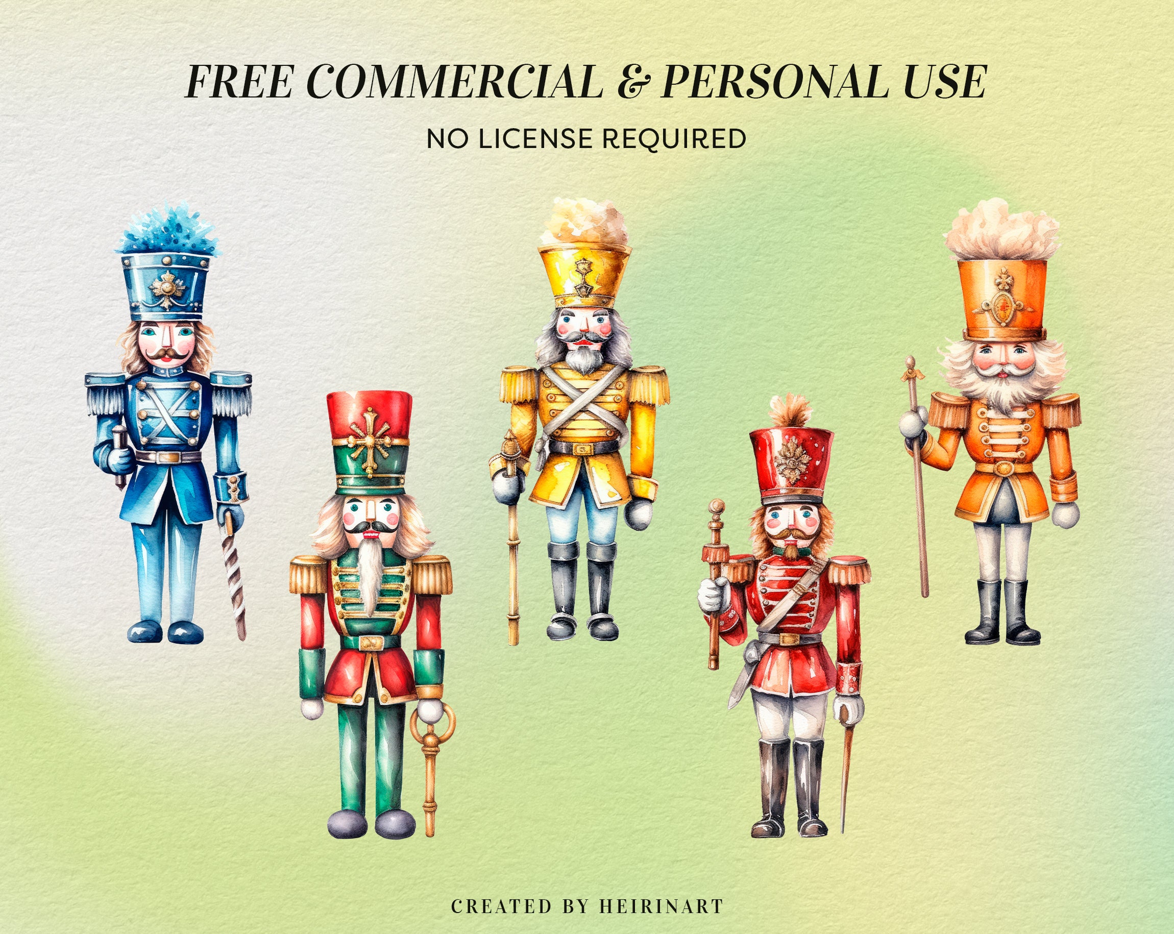 Watercolor Christmas Nutcracker Clipart - Holiday Card Making ...