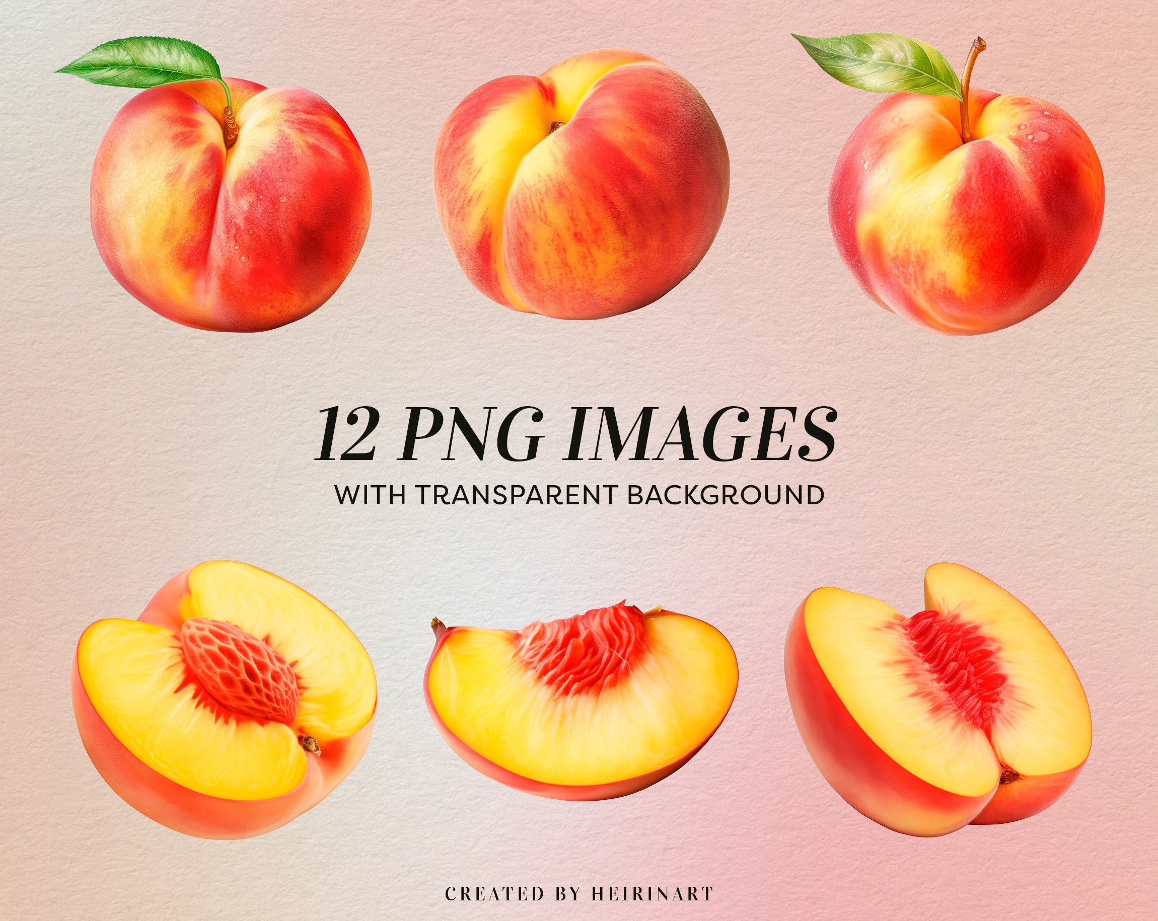Watercolor Peach Clipart - Watercolor Fruits PNG - Commercial Use ...