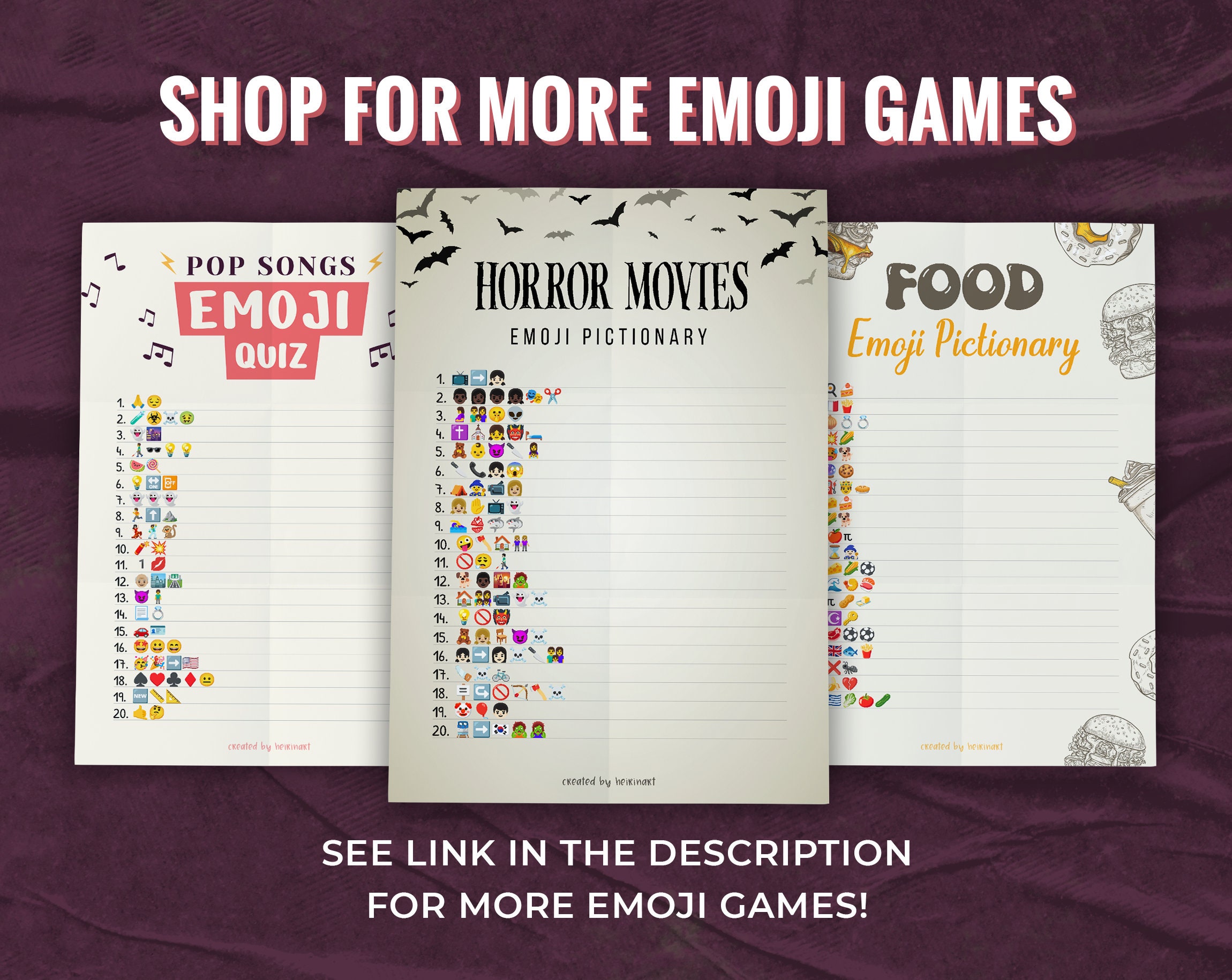 Food Emoji Pictionary, Printable Party Games, Fun Family Activity ...