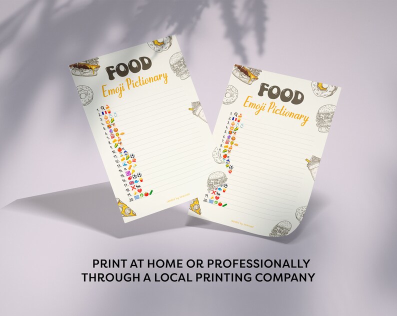 Food Emoji Pictionary, Printable Party Games, Fun Family Activity ...
