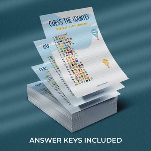 Guess the Country Emoji Pictionary, Printable Party Games, Fun Family ...