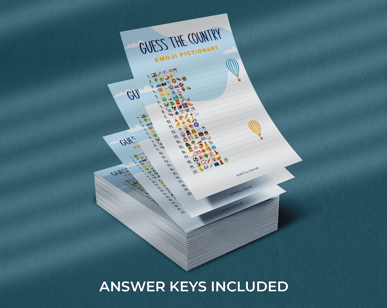 Guess the Country Emoji Pictionary, Printable Party Games, Fun Family ...