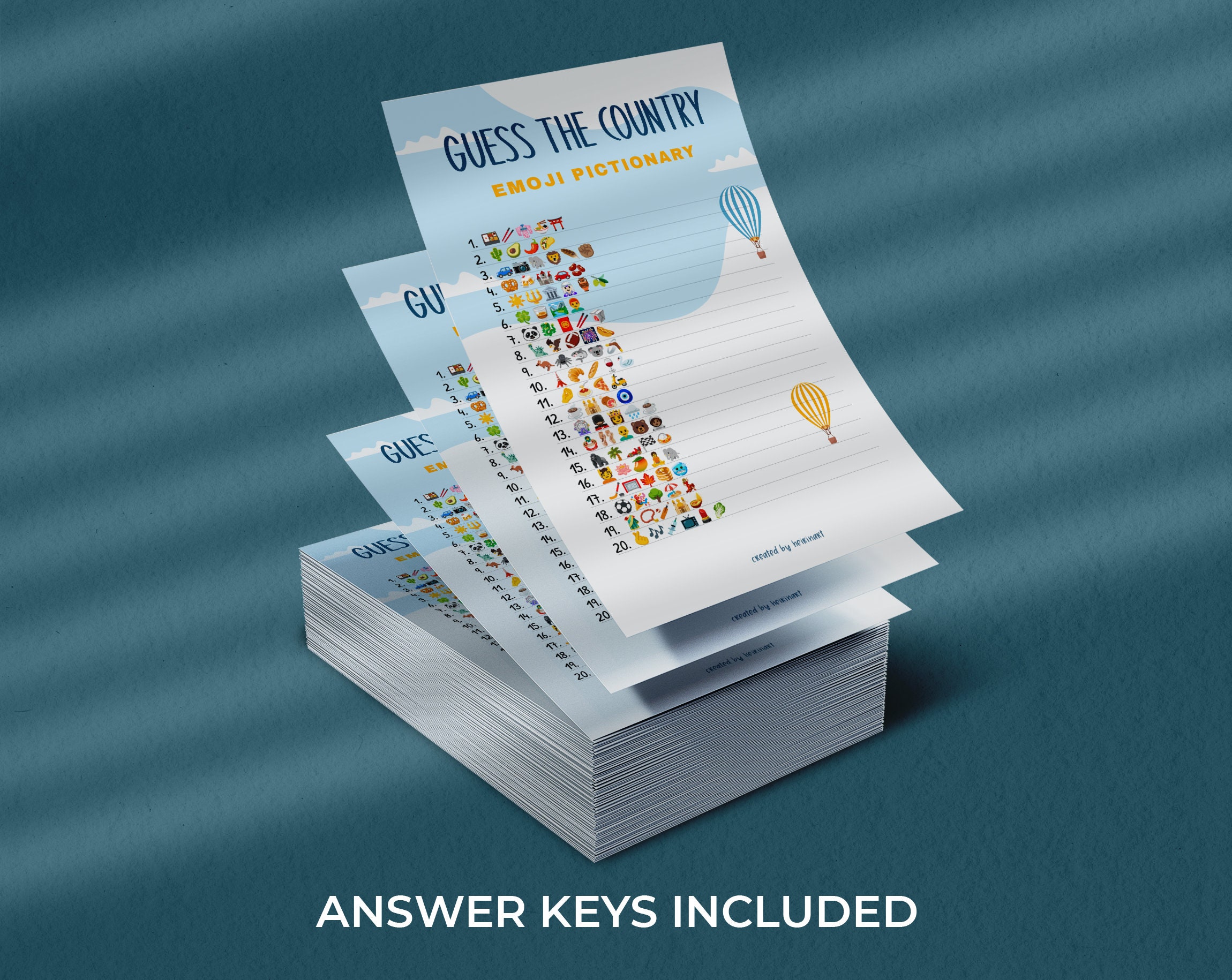 Guess the Country Emoji Pictionary, Printable Party Games, Fun Family ...