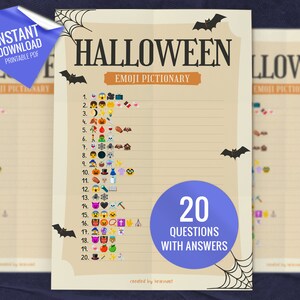 Halloween Emoji Pictionary, Printable Party Games, Fun Family Activity ...