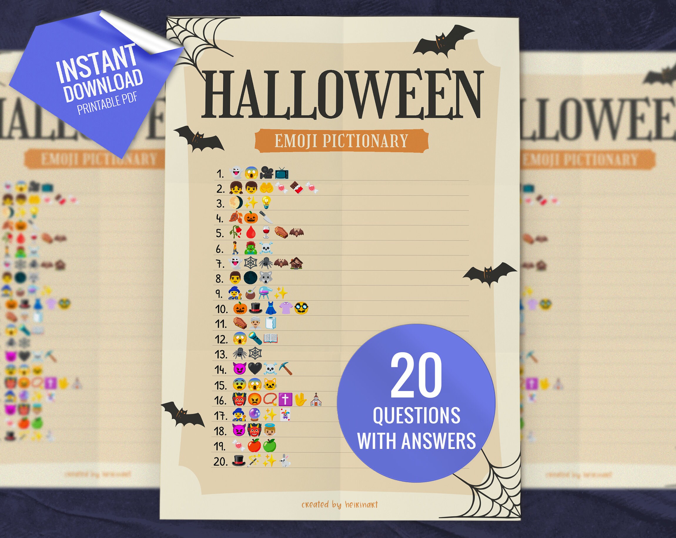 Halloween Emoji Pictionary, Printable Party Games, Fun Family Activity ...