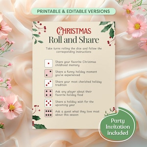 Roll and Share Christmas Game, Printable & Editable Game, Fun Family ...