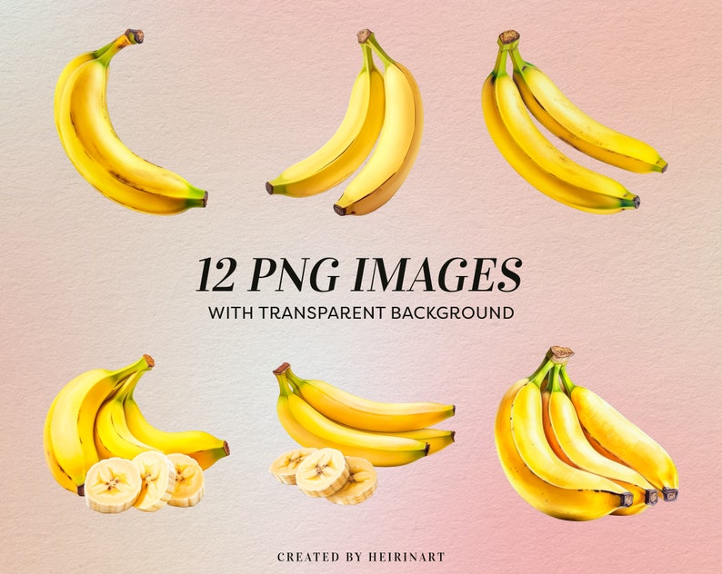 Watercolor Banana Clipart Watercolor Fruits PNG Commercial Use Sweet ...