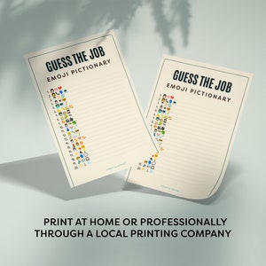 Guess the Job Emoji Pictionary, Printable Party Games, Fun Family ...