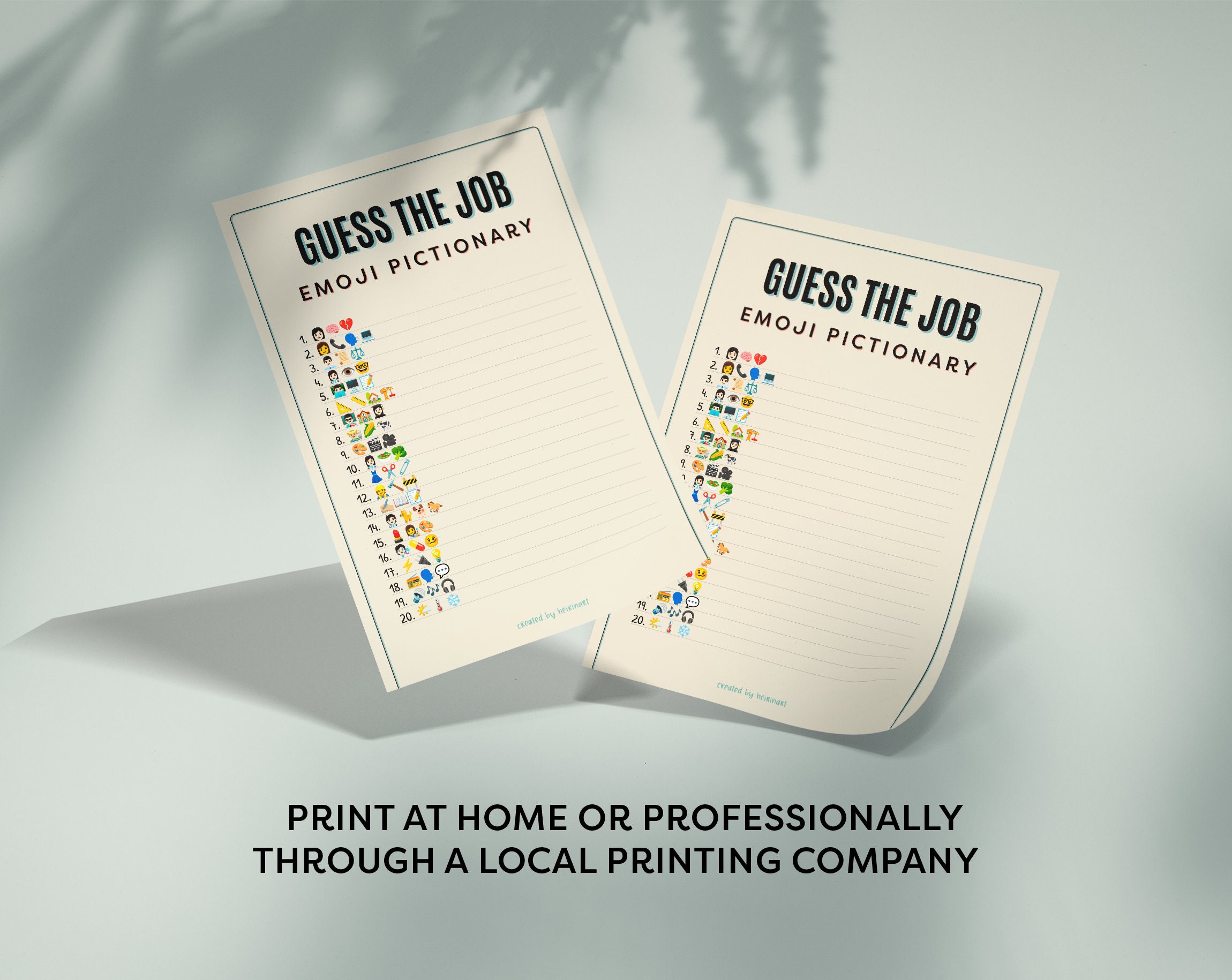 Guess the Job Emoji Pictionary, Printable Party Games, Fun Family ...