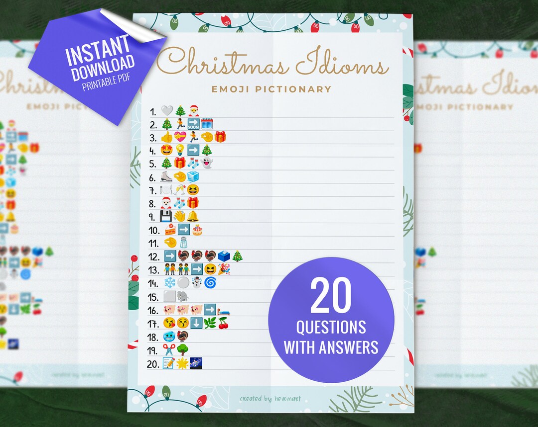 Christmas Idioms Emoji Pictionary, Christmas Emoji Game, Fun Emoji Quiz ...