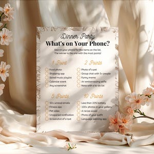 What's on Your Phone Dinner Party Game, Printable Editable Game ...