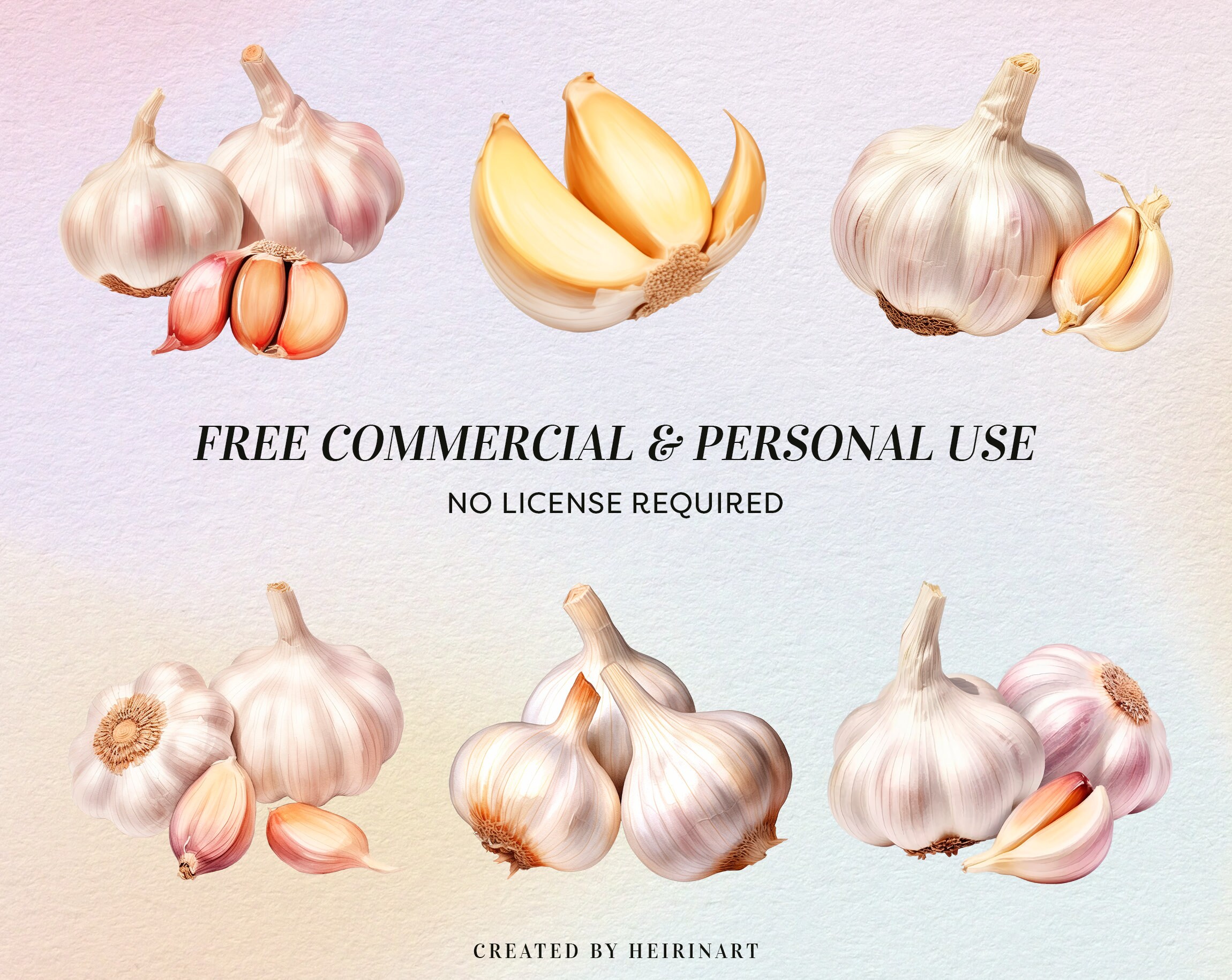 Watercolor Garlic Clipart Watercolor Vegetables PNG Commercial Use ...