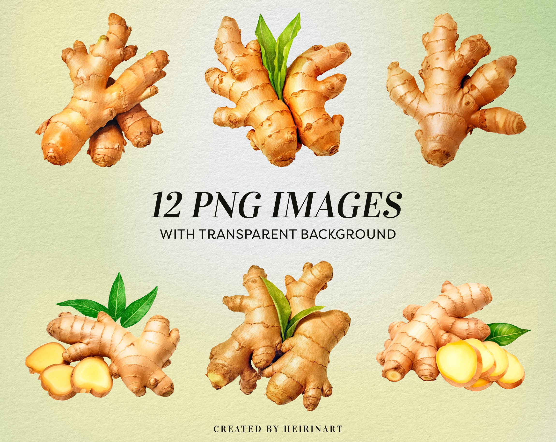 Watercolor Ginger Clipart - Watercolor Vegetables PNG - Commercial Use - Ginger Root Clipart ...