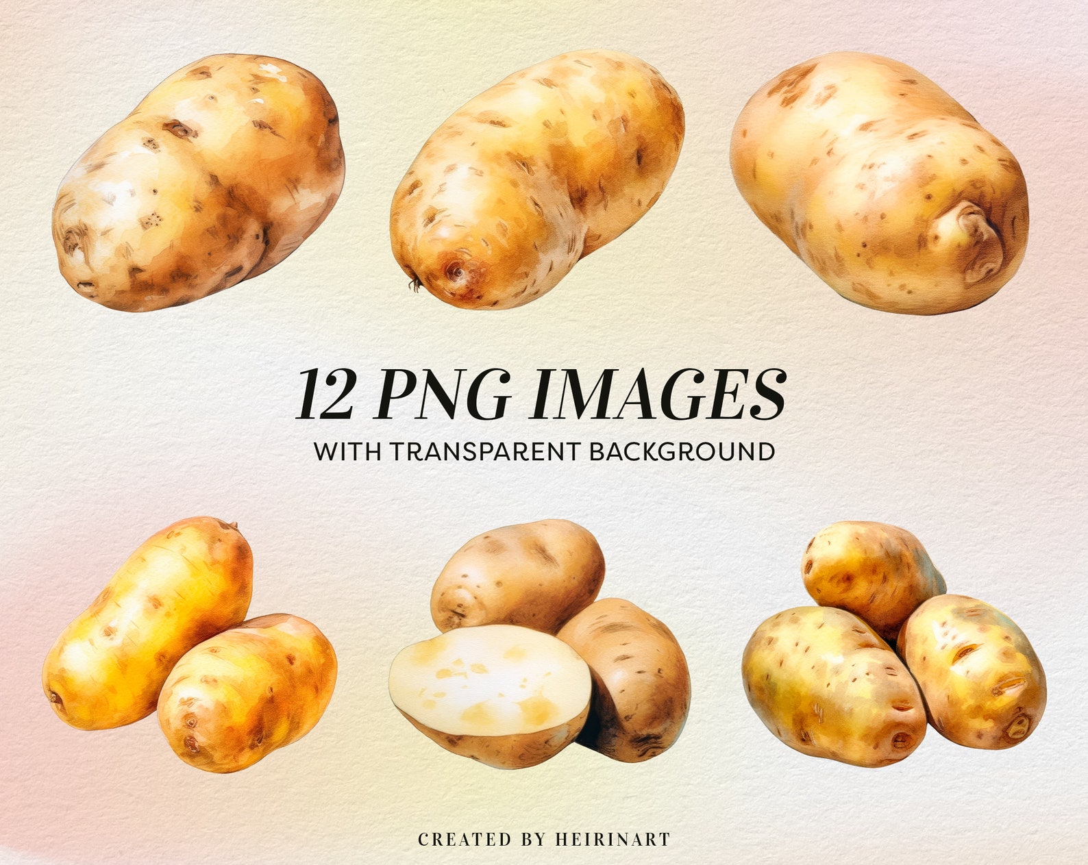 Watercolor Potato Clipart - Watercolor Vegetables PNG - Commercial Use ...