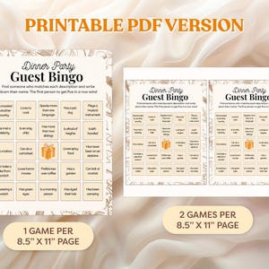 Guest Bingo Dinner Party Game, Printable & Editable Game, Icebreaker ...