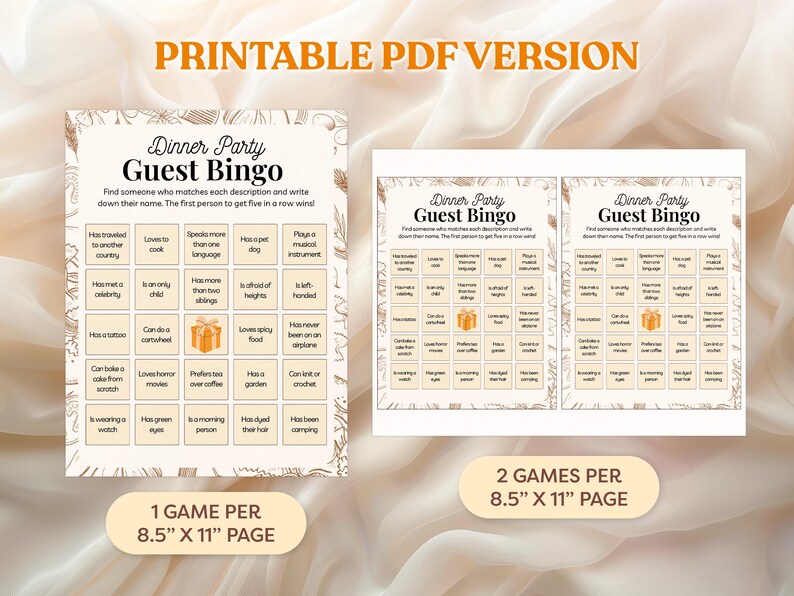 Guest Bingo Dinner Party Game, Printable & Editable Game, Icebreaker ...