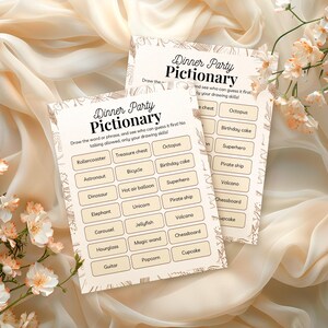 Pictionary Dinner Party Game, Printable & Editable Game, Icebreaker ...
