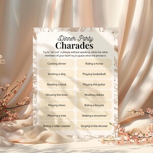 Charades Dinner Party Game, Printable & Editable Game, Icebreaker ...