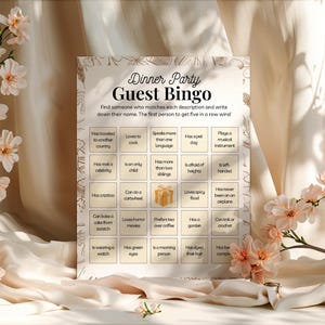Guest Bingo Dinner Party Game, Printable & Editable Game, Icebreaker ...