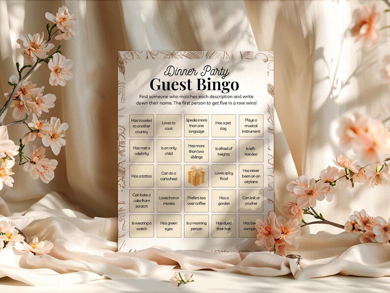 Guest Bingo Dinner Party Game, Printable & Editable Game, Icebreaker ...
