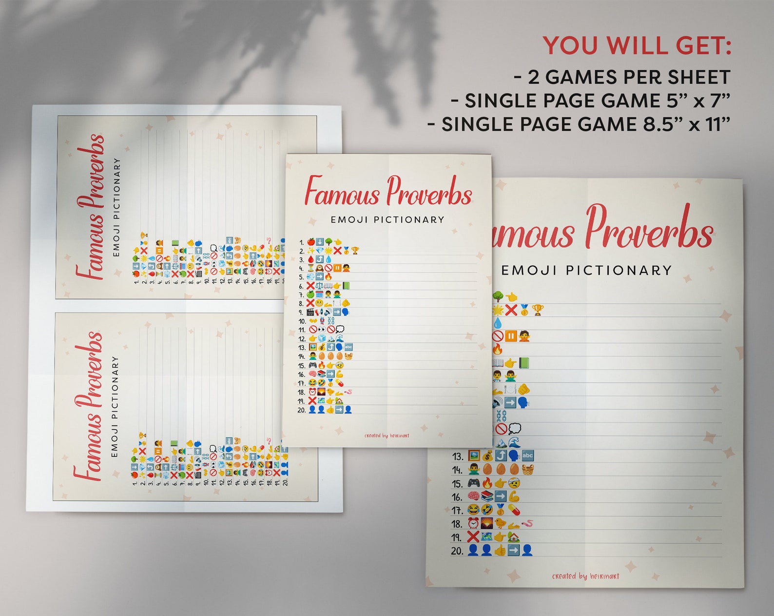 Famous Proverbs Emoji Pictionary, Printable Party Games, Birthday Party ...