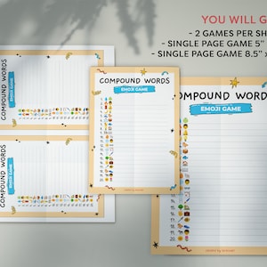Compound Words Emoji Pictionary, Printable Party Games, Fun Family ...