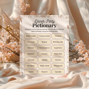 Pictionary Dinner Party Game, Printable & Editable Game, Icebreaker ...