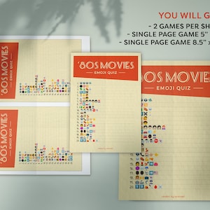 80s Movies Emoji Pictionary, Printable Party Games, Fun Family Activity ...