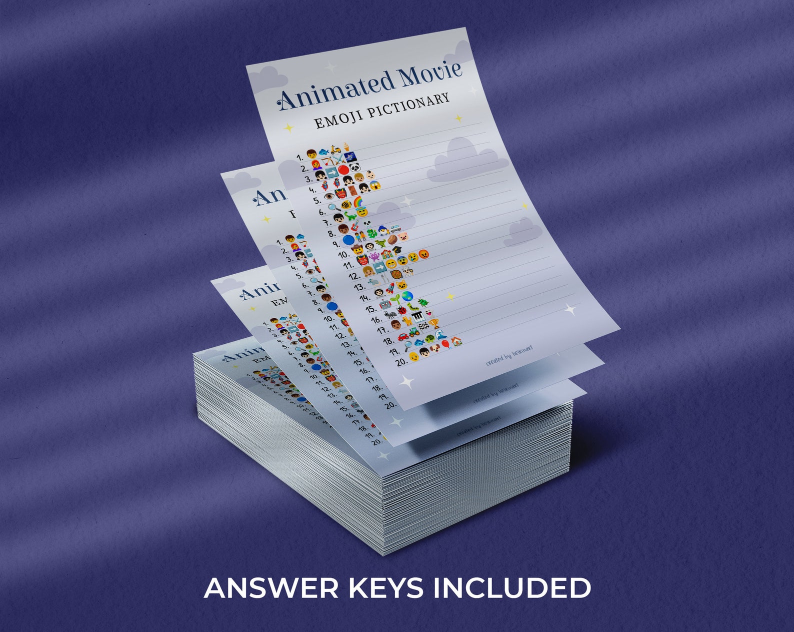 Animated Movie Emoji Pictionary, Printable Party Games, Fun Family ...