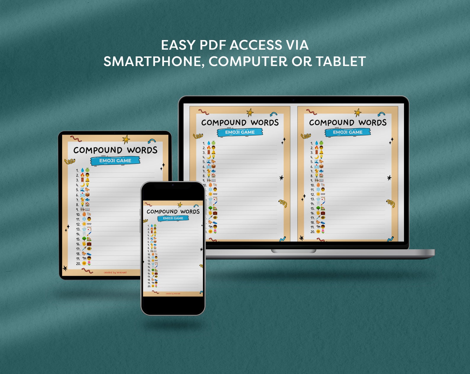 Compound Words Emoji Pictionary, Printable Party Games, Fun Family ...