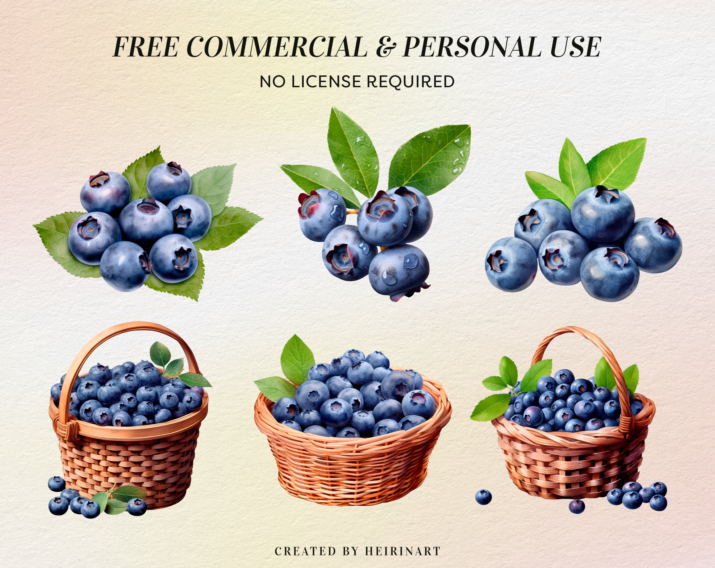 Watercolor Blueberry Clipart - Watercolor Fruits PNG - Commercial Use ...