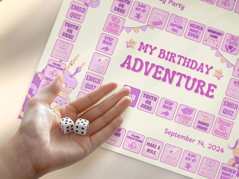 Birthday Party Board Game, Editable Printable Party Games, Fun Party ...