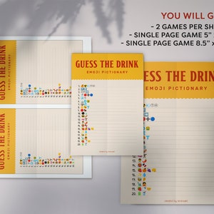 Guess the Drink Emoji Pictionary, Shower Games, Printable Party Games ...