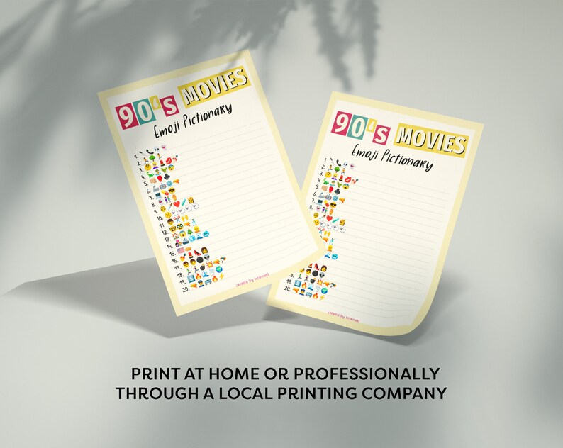 90s Movies Emoji Pictionary, Printable Party Games, Fun Family Activity ...
