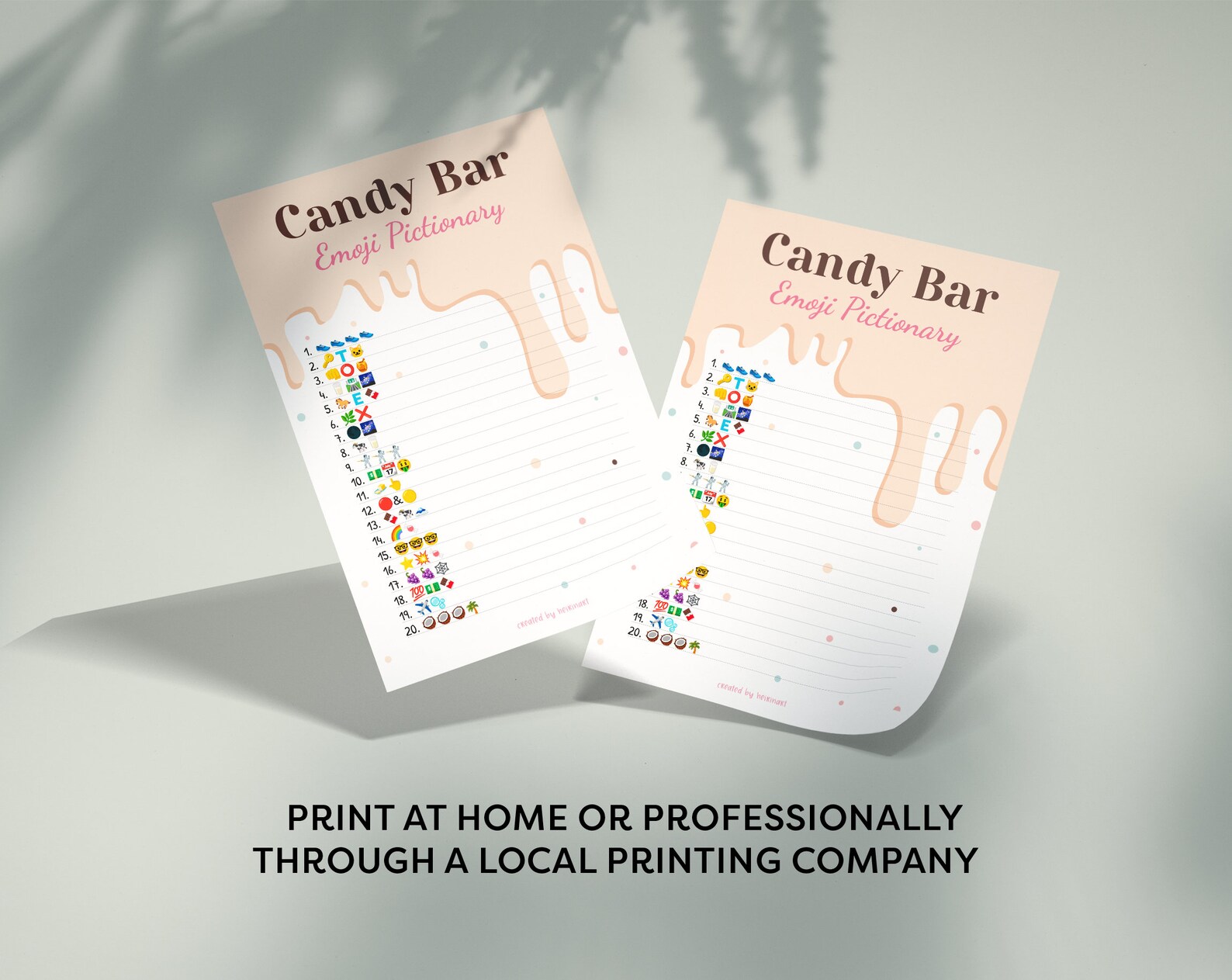 Candy Bar Emoji Pictionary, Party Game for Kids and Adults, Printable ...