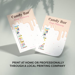 Candy Bar Emoji Pictionary, Party Game for Kids and Adults, Printable ...