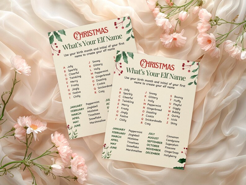 What's Your Elf Name Christmas Party Game, Printable & Editable Game ...