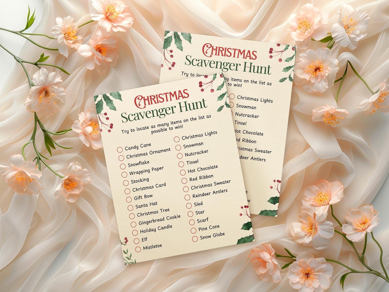 Scavenger Hunt Christmas Game, Printable & Editable Game, Fun Family ...
