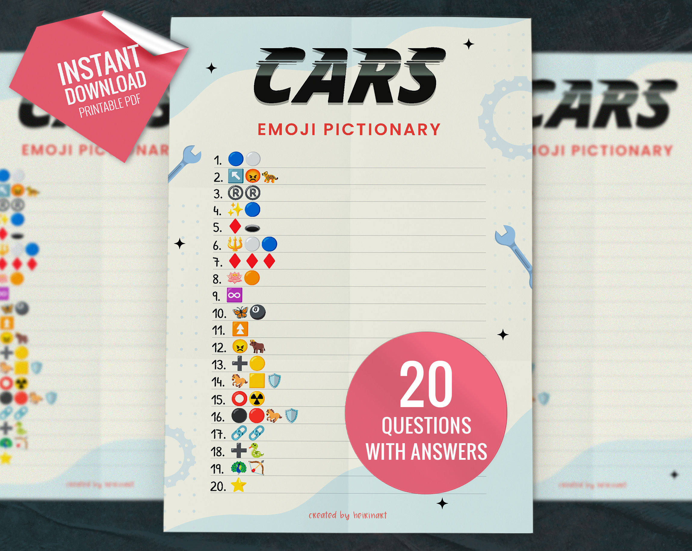 Cars Emoji Pictionary Printable Party Games Car Brands Emoji - Etsy Canada