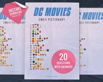 Romantic Movies Emoji Pictionary Printable Party Games Fun - Etsy