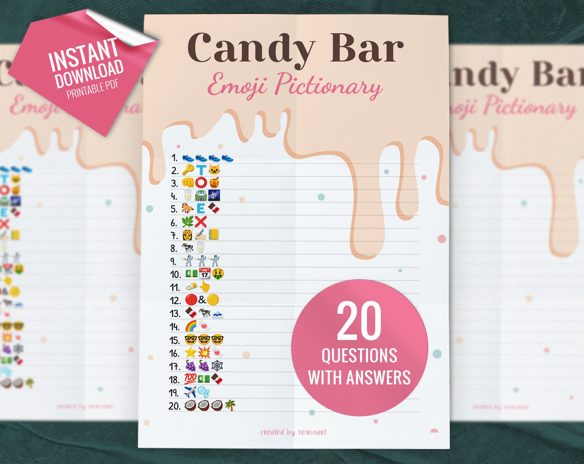 Candy Bar Emoji Pictionary Party Game for Kids and Adults - Etsy Australia